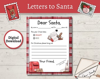 Letter to Santa Printable | Santa Wish List | Christmas Printable for ...
