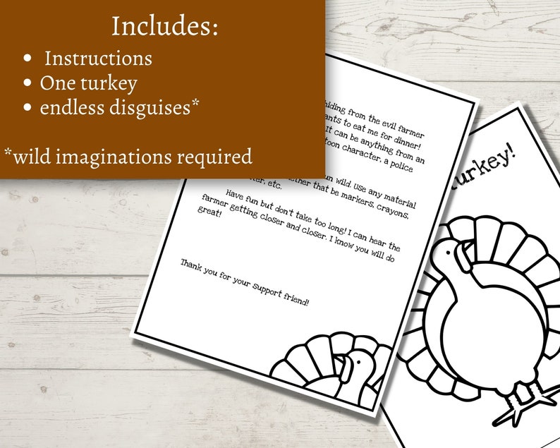 Turkey in Disguise Project | Turkey Printable | Thanksgiving Game ...