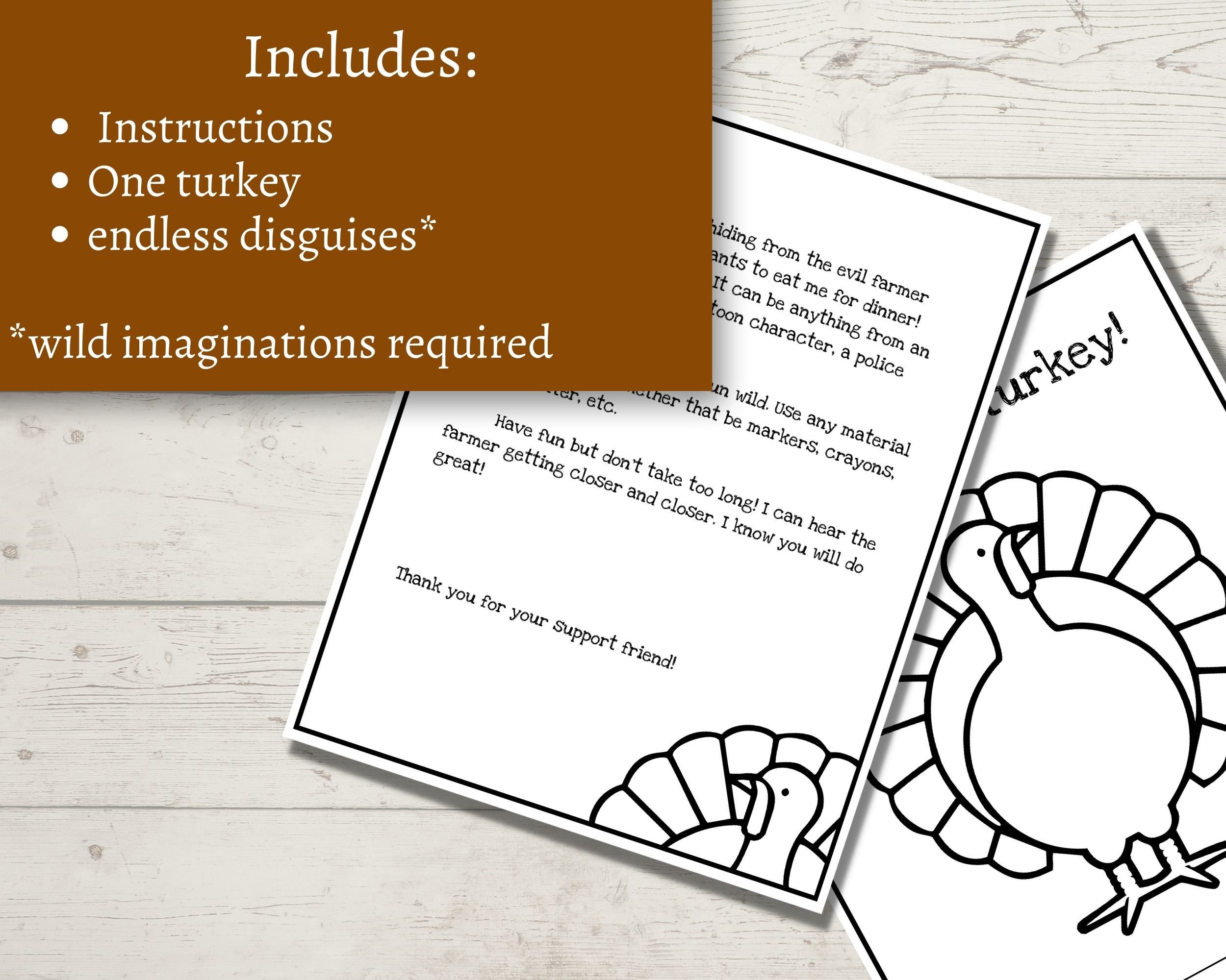 Turkey in Disguise Project | Turkey Printable | Thanksgiving Game ...
