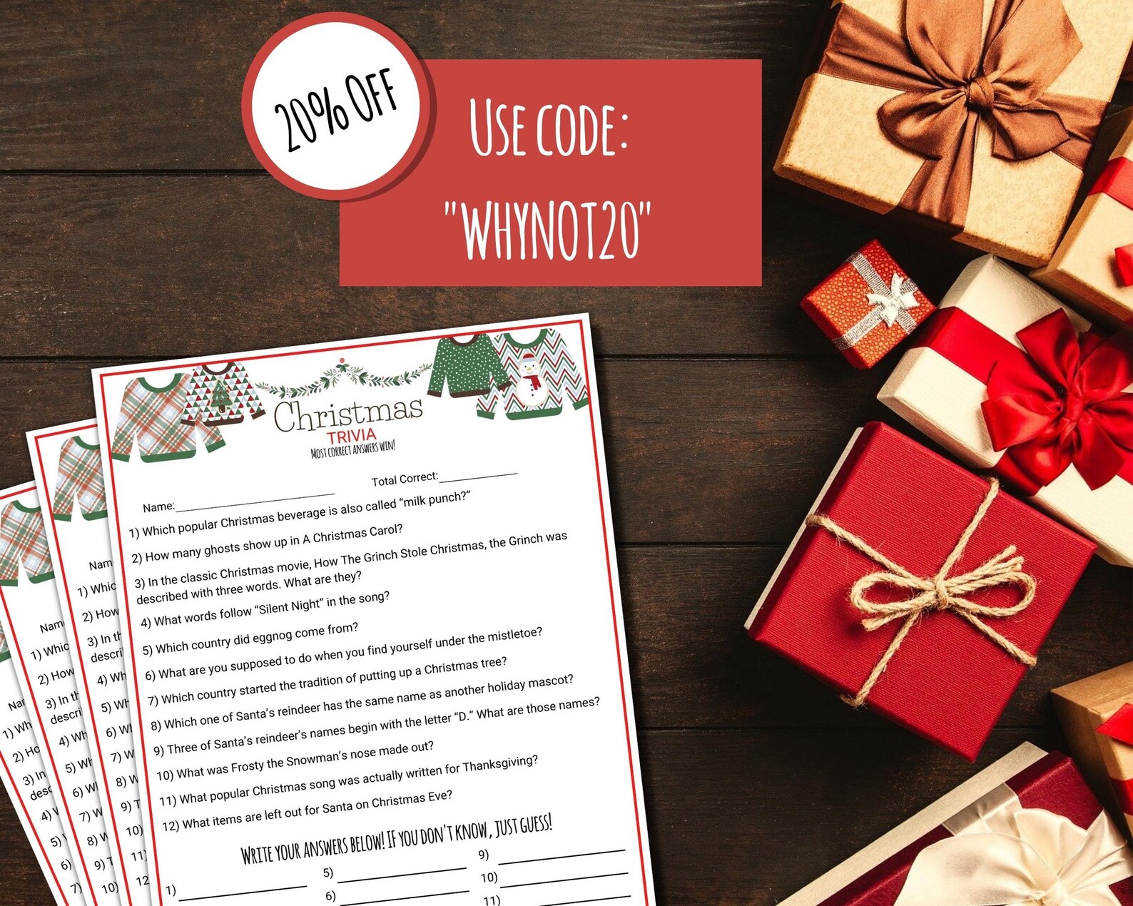 Christmas Trivia Printable Game | Christmas Trivia | Zoom Christmas ...