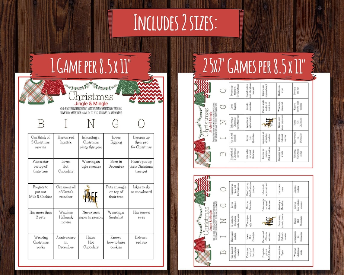 Christmas Jingle and Mingle Game | Holiday Office Party Games | Fun ...