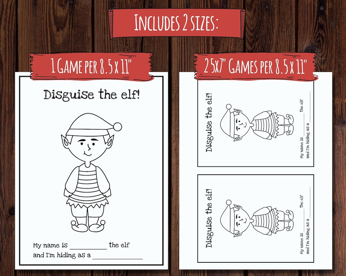 Elf in Disguise Project | Elf Printable | Christmas Game | Elf Disguise ...