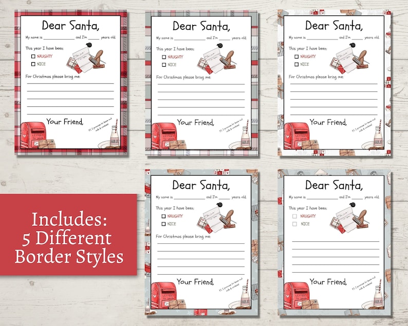 Letter to Santa Printable | Christmas Wish List | Dear Santa Printable ...