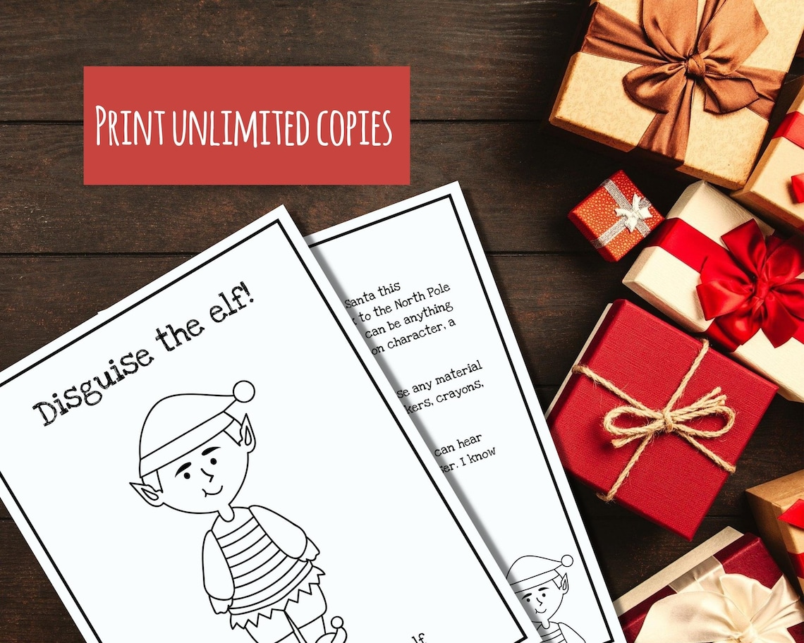 Elf in Disguise Project | Elf Printable | Christmas Game | Elf Disguise ...