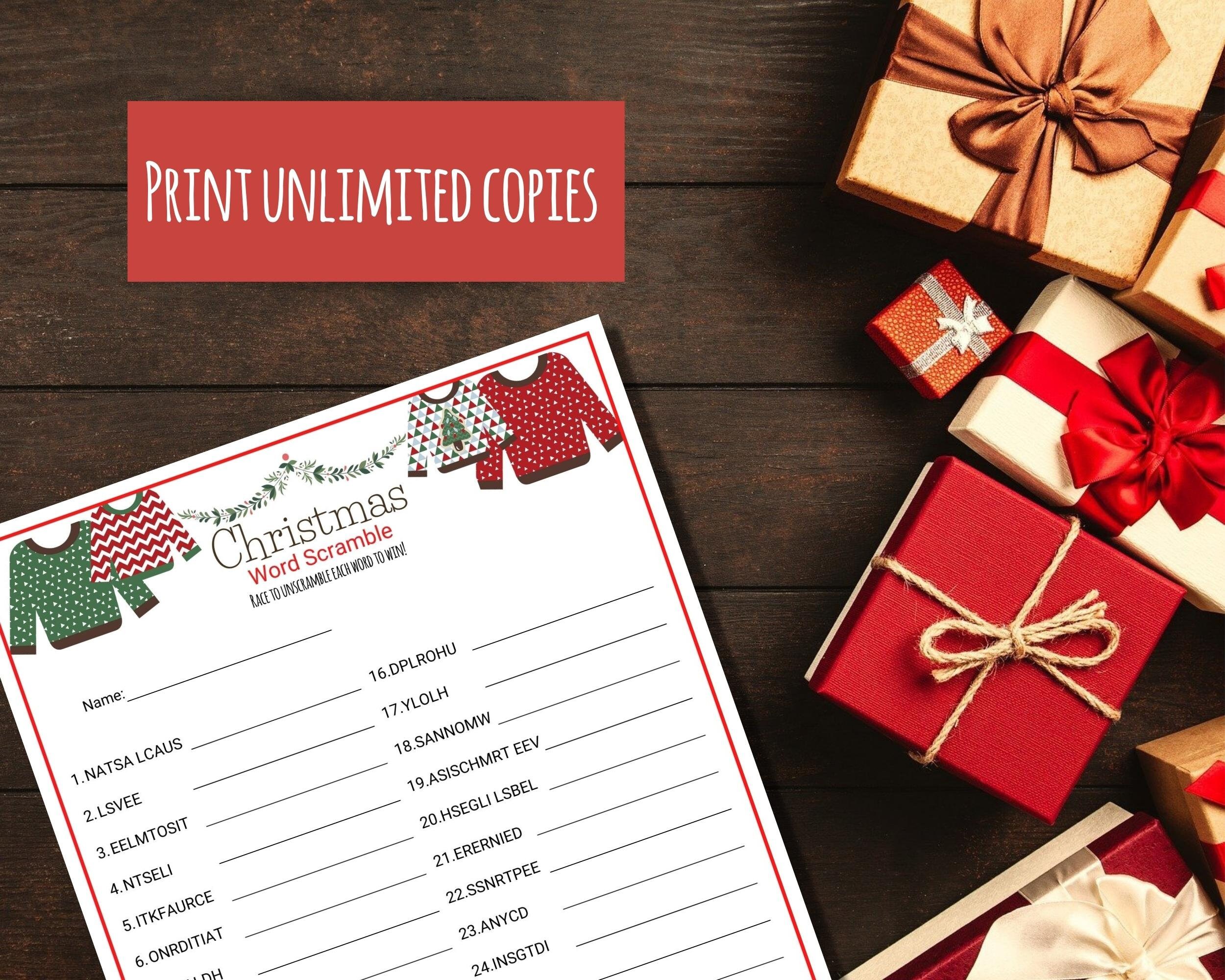 Christmas Word Scramble Game | Printable Christmas Party Games ...