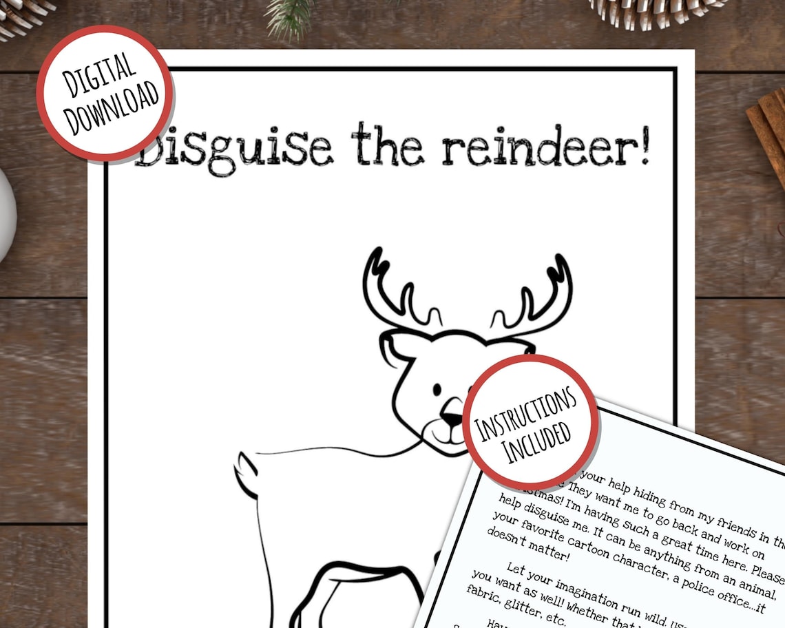 Reindeer in Disguise Project | Reindeer Printable | Christmas Game ...