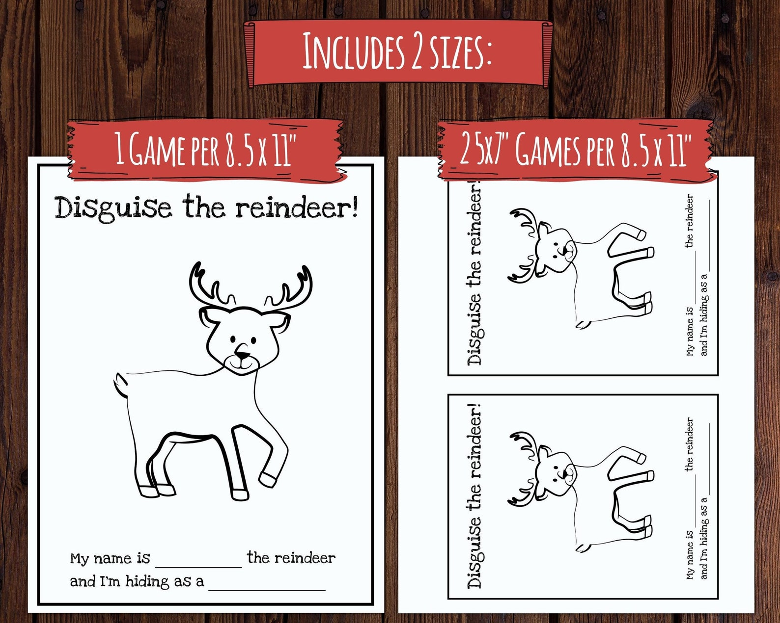 Reindeer in Disguise Project | Reindeer Printable | Christmas Game ...