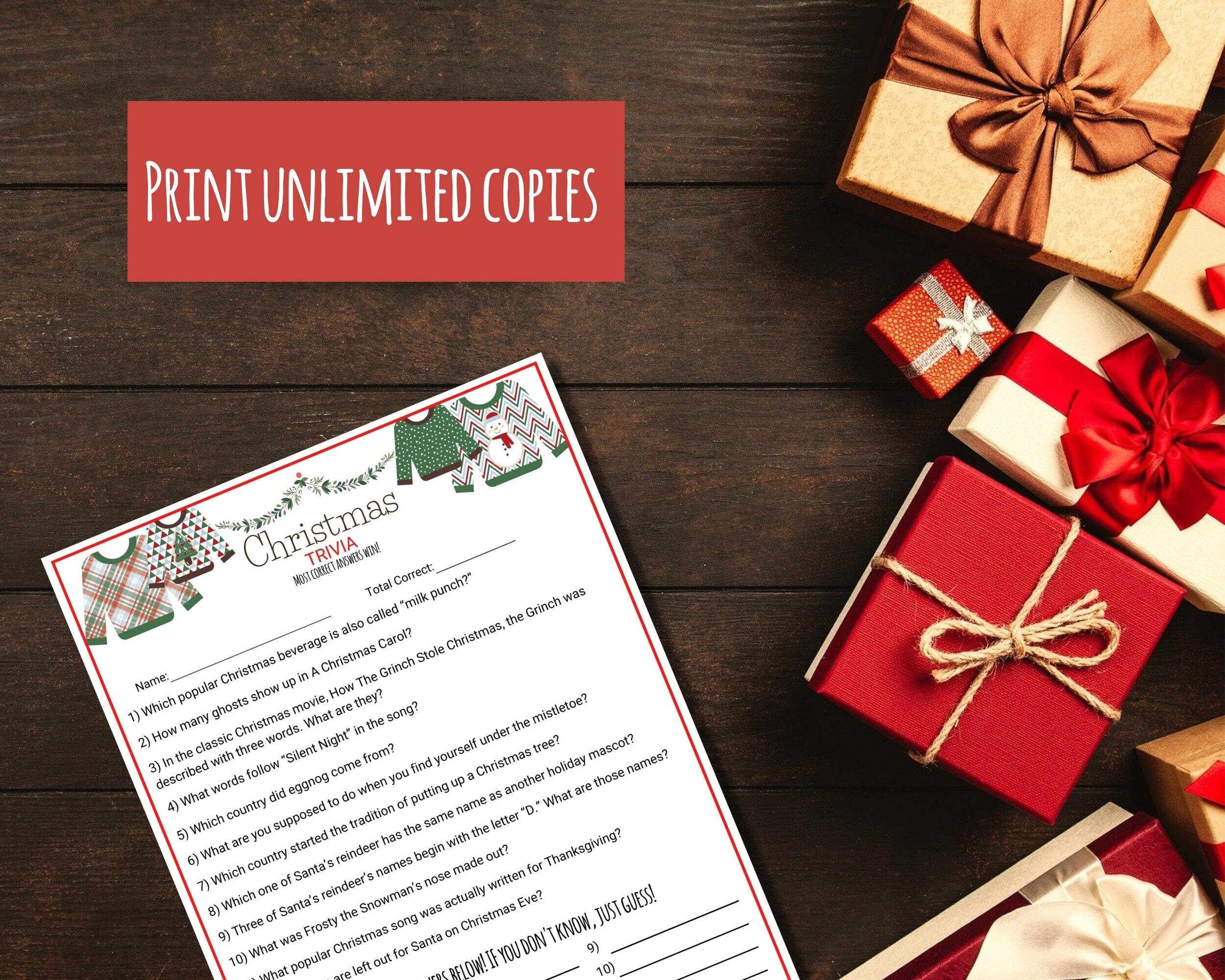 Christmas Trivia Printable Game | Christmas Trivia | Zoom Christmas ...