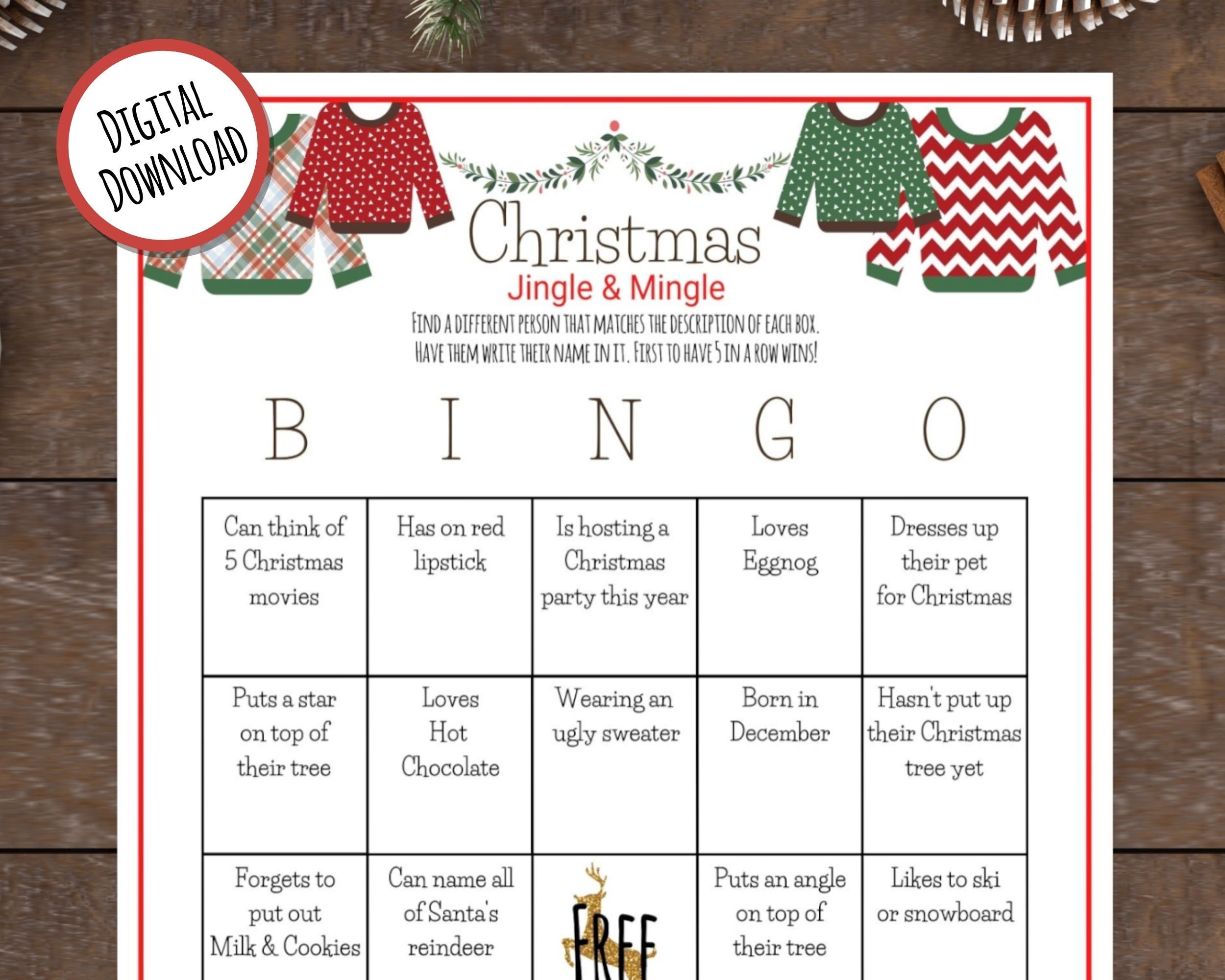 Christmas Jingle and Mingle Game | Holiday Office Party Games | Fun ...
