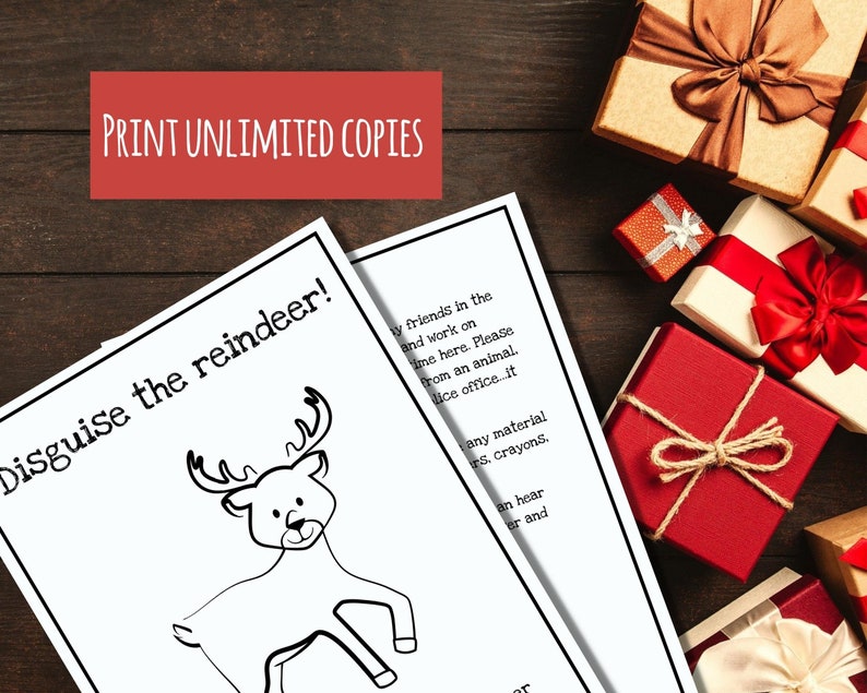 Reindeer in Disguise Project | Reindeer Printable | Christmas Game ...
