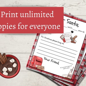 Letter to Santa Printable | Christmas Wish List | Dear Santa Printable ...