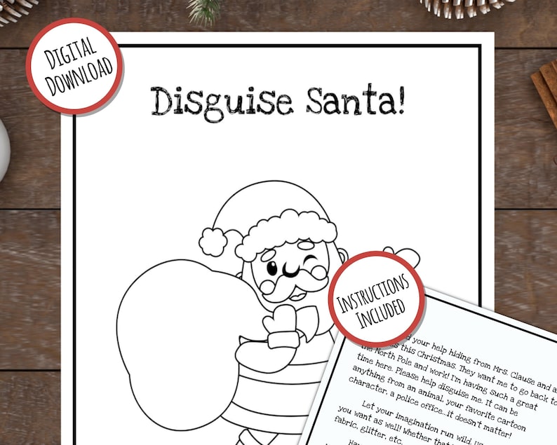 Santa in Disguise Project | Santa Printable | Christmas Game | Santa ...