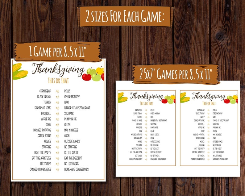 6 in 1 Thanksgiving Game Bundle | Holiday Games Bundle | Thanksgiving ...