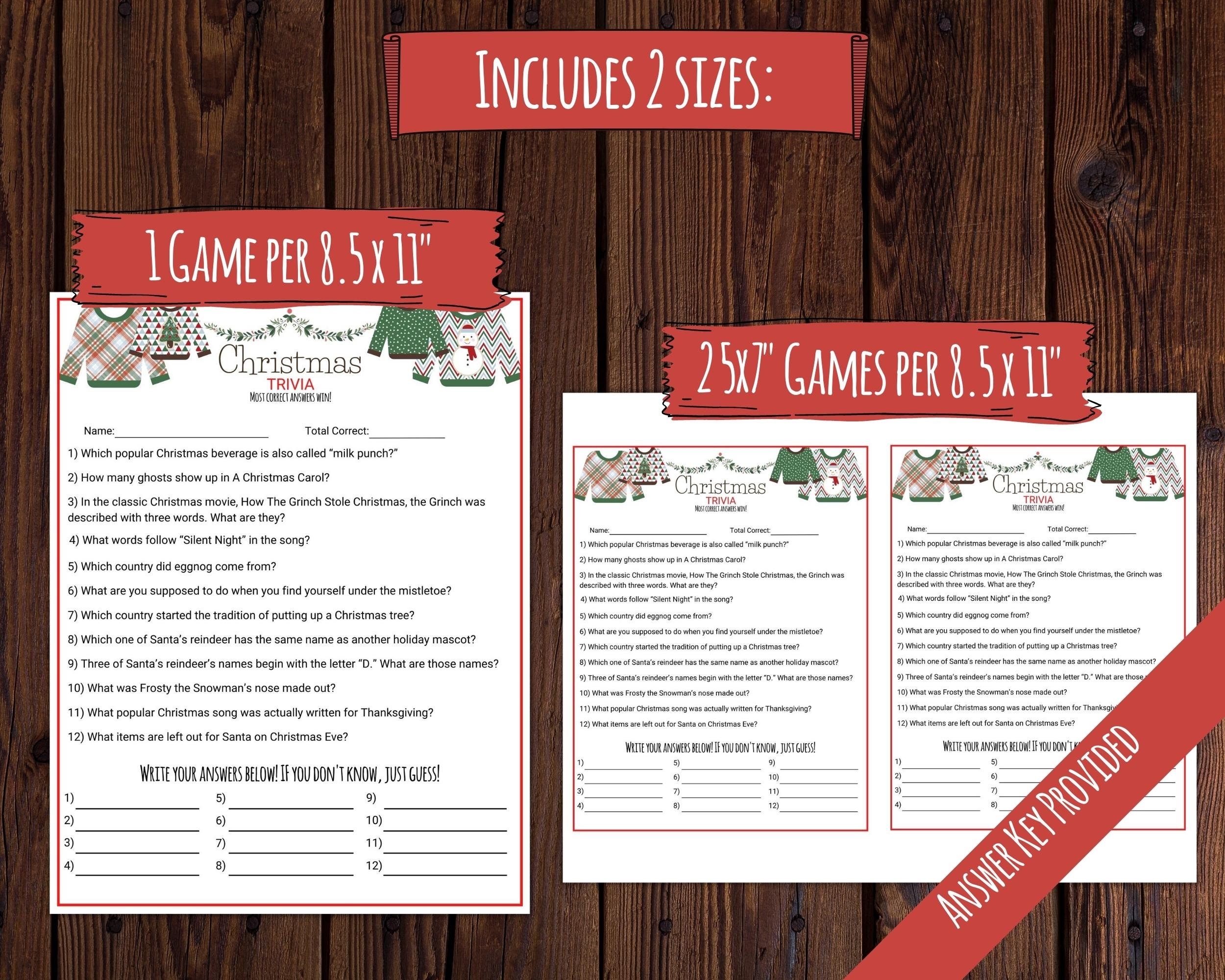 Christmas Trivia Printable Game | Christmas Trivia | Zoom Christmas ...