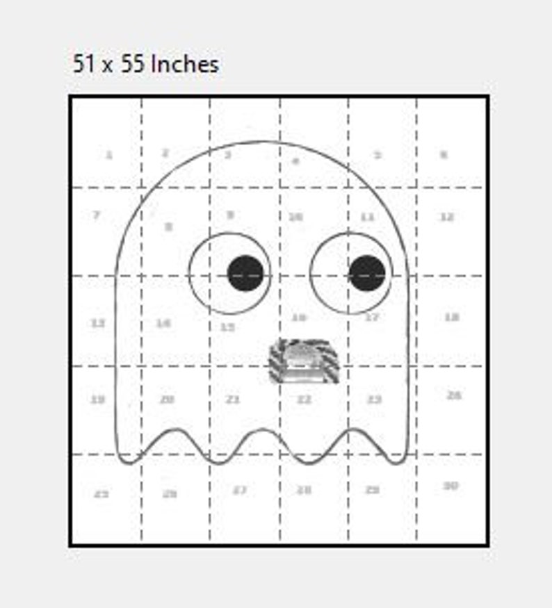 Pac Man Ghost Mosaic PDF Digital Template File for Frames and Balloons ...