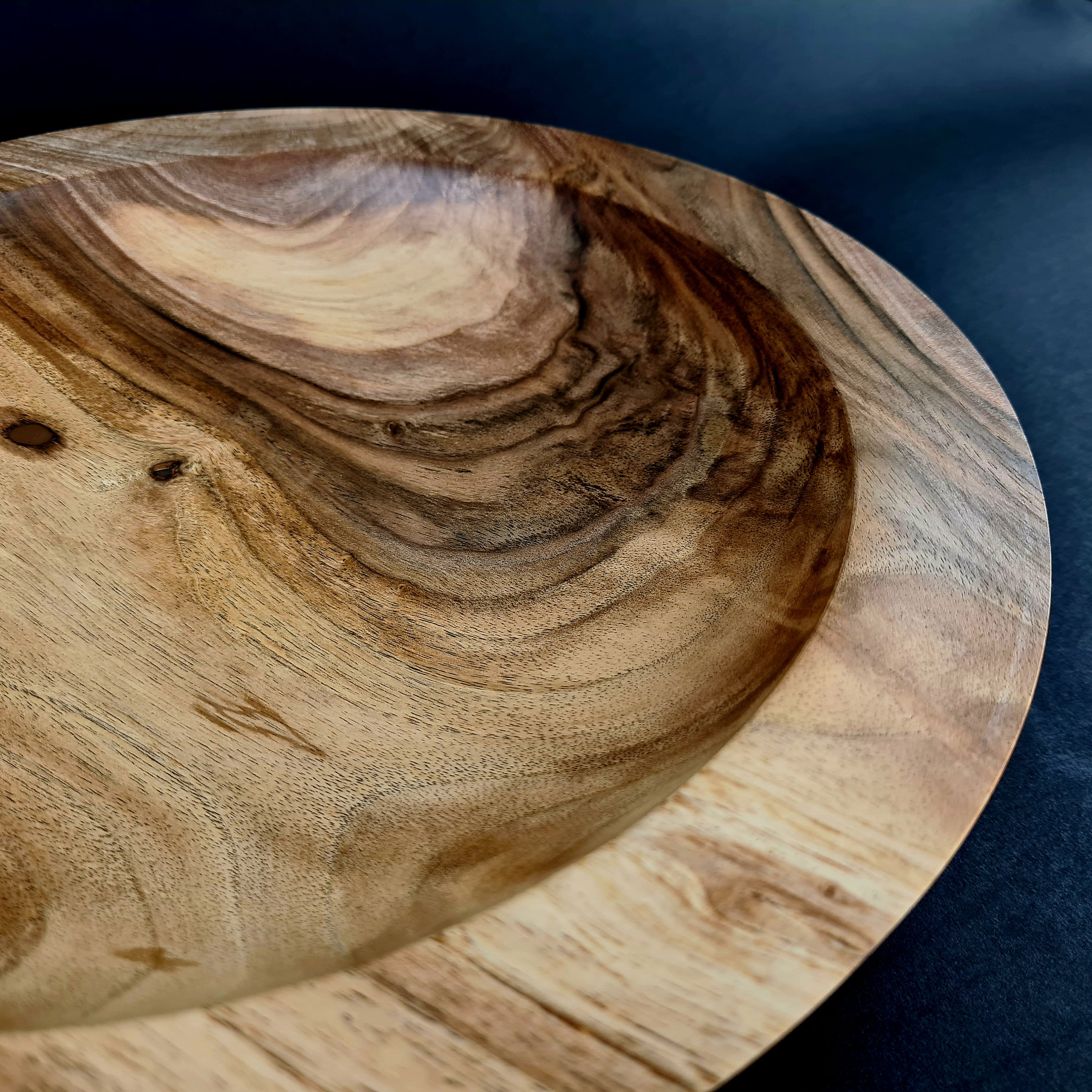 Large Wooden Bowl, Made of Walnut Wood, Wide Rim, Hotel, Restaurant ...