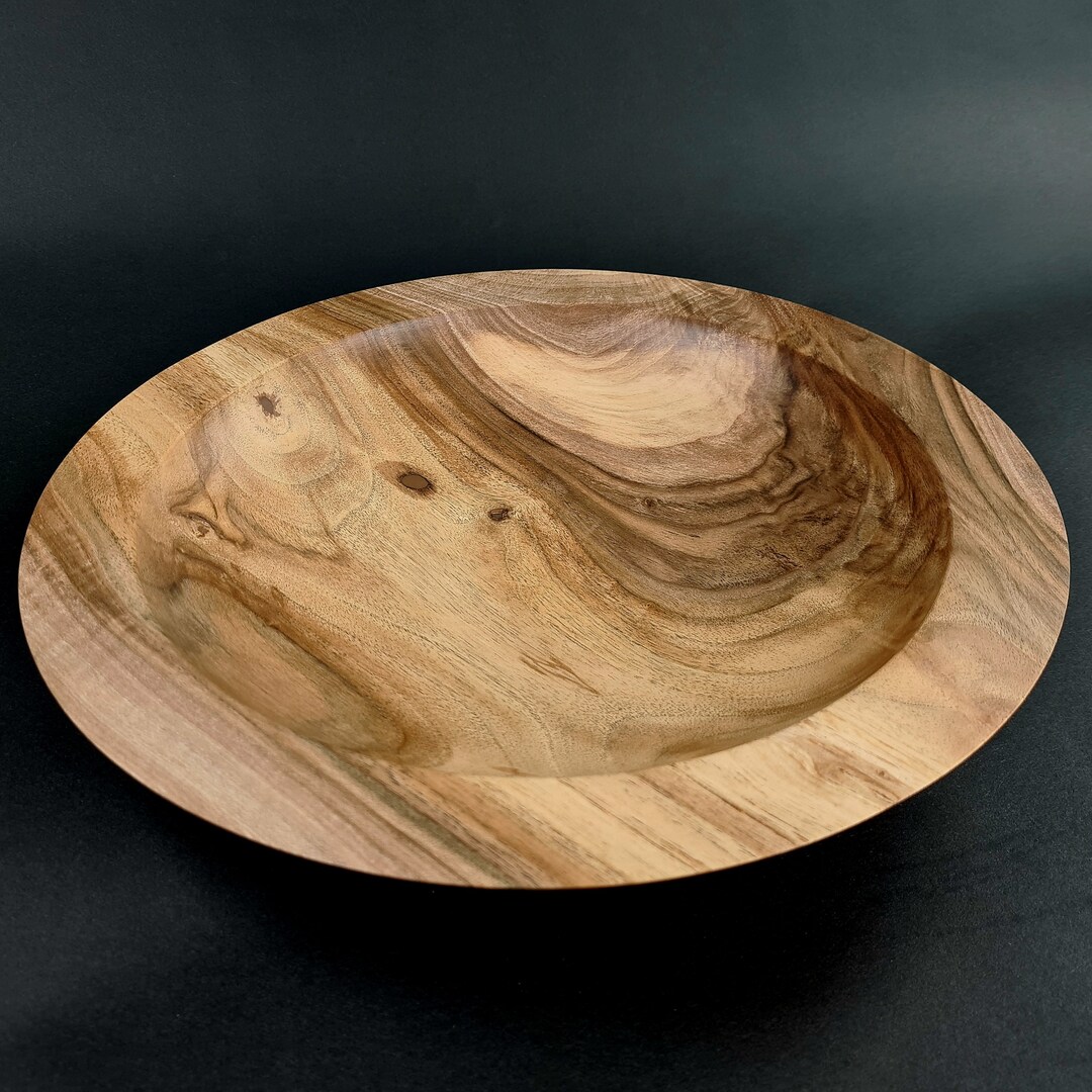 Large Wooden Bowl, Made of Walnut Wood, Wide Rim, Hotel, Restaurant ...