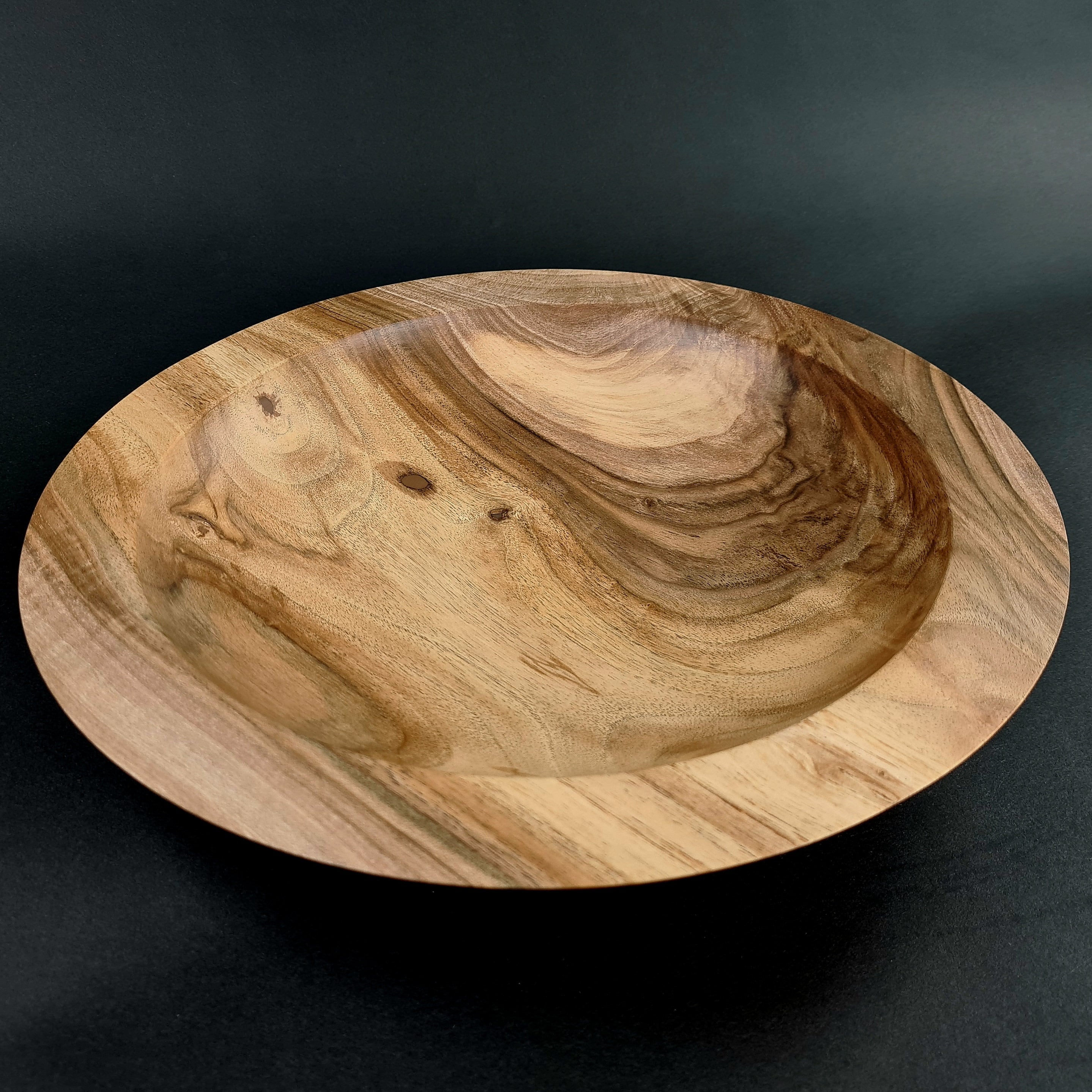 Large Wooden Bowl, Made of Walnut Wood, Wide Rim, Hotel, Restaurant ...