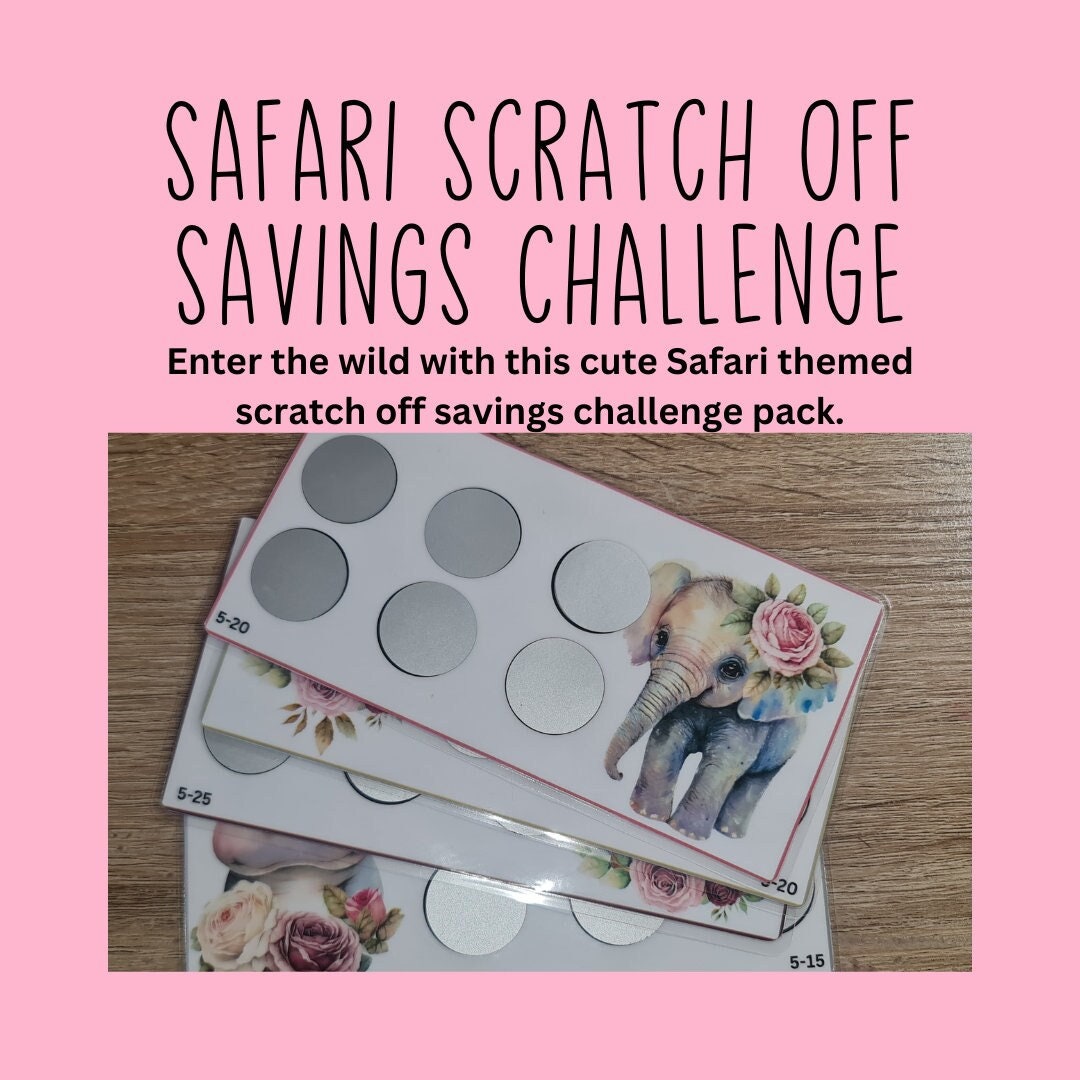Safari Scratch off Savings Challenge Pack 4PCS | Cash Envelope System ...