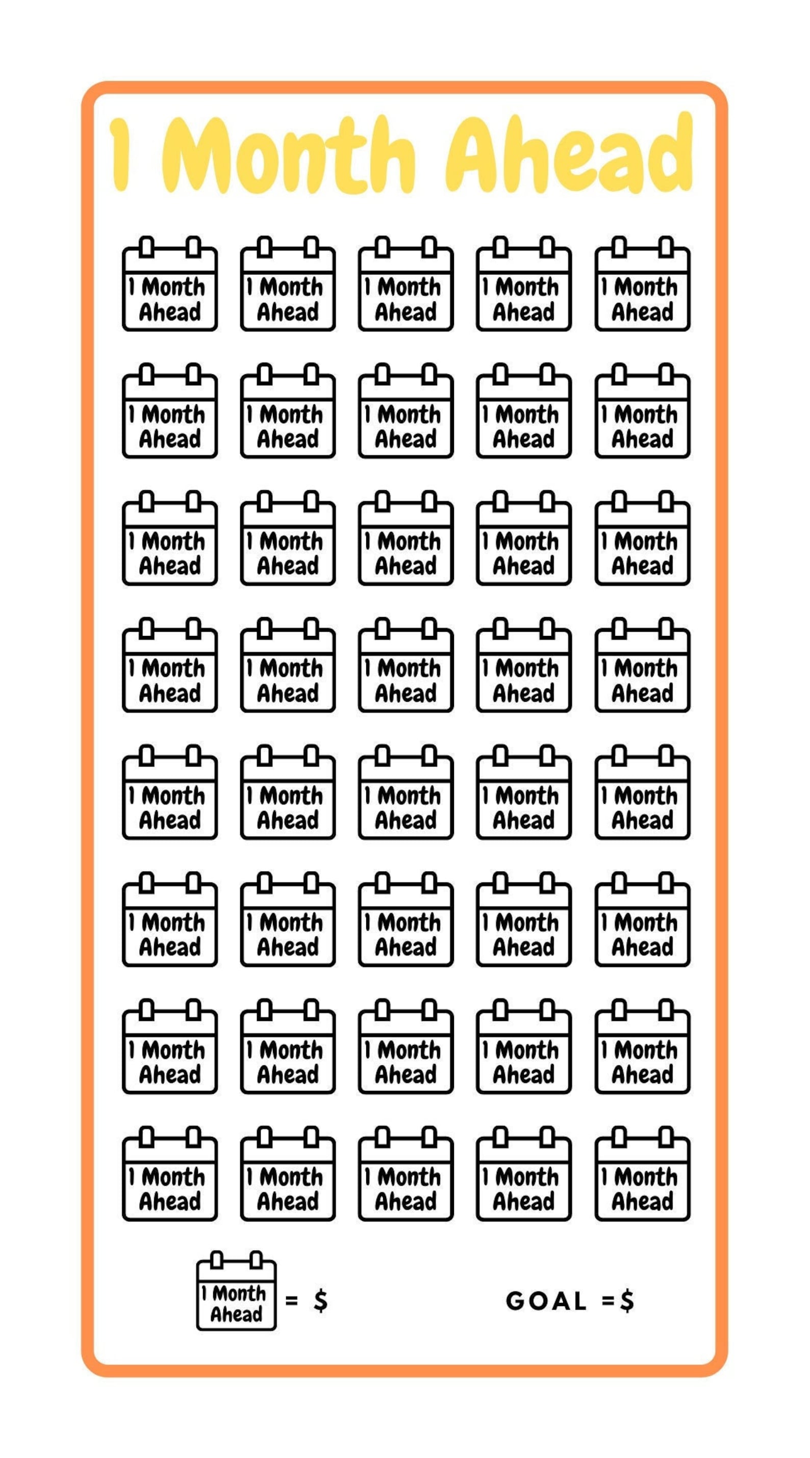 A6 1 Month Ahead Savings Tracker - Etsy