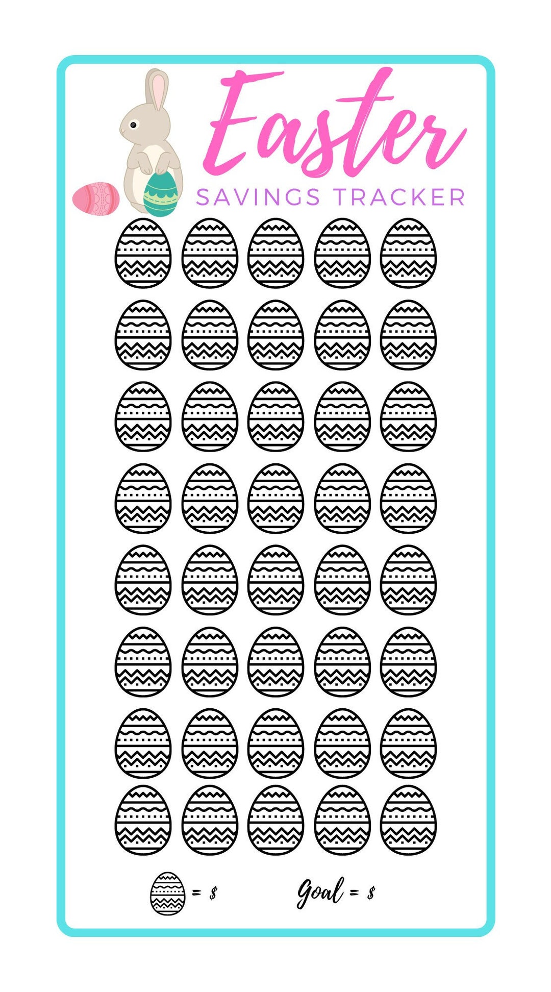A6 Easter Savings Challenge - Etsy