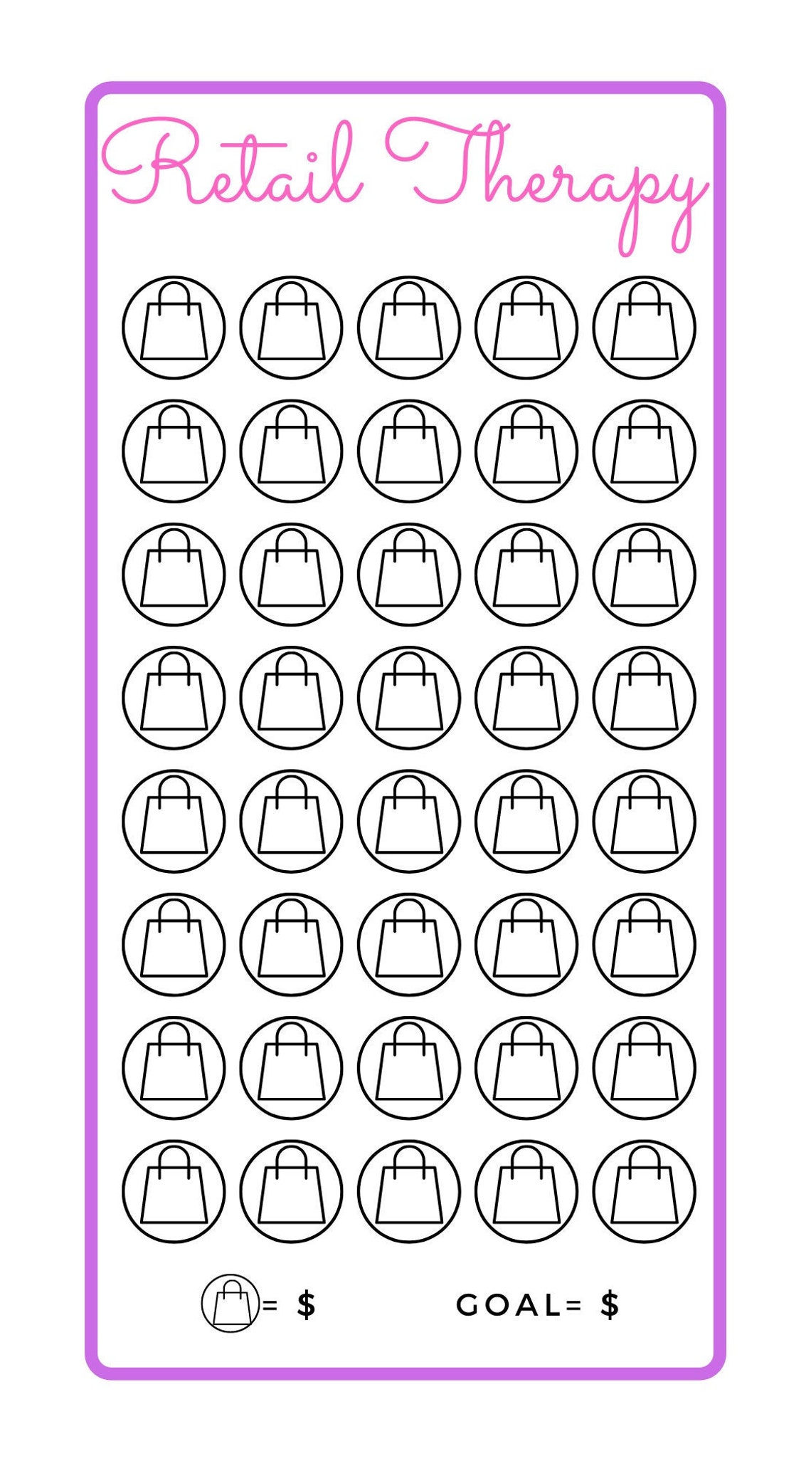 Retail Therapy Savings Tracker - Etsy