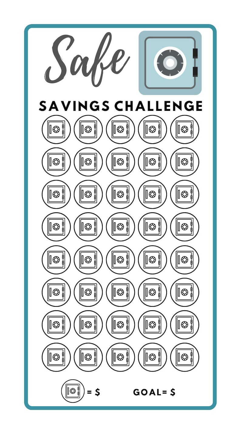 A6 Safe Savings Challenge or Tracker - Etsy