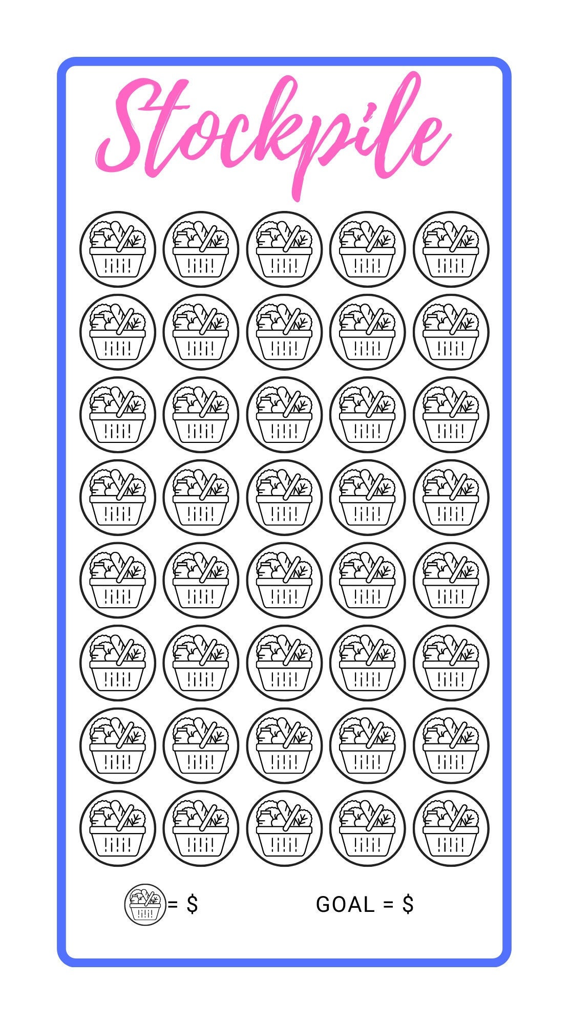 A6 Stockpile Savings Challenge - Etsy