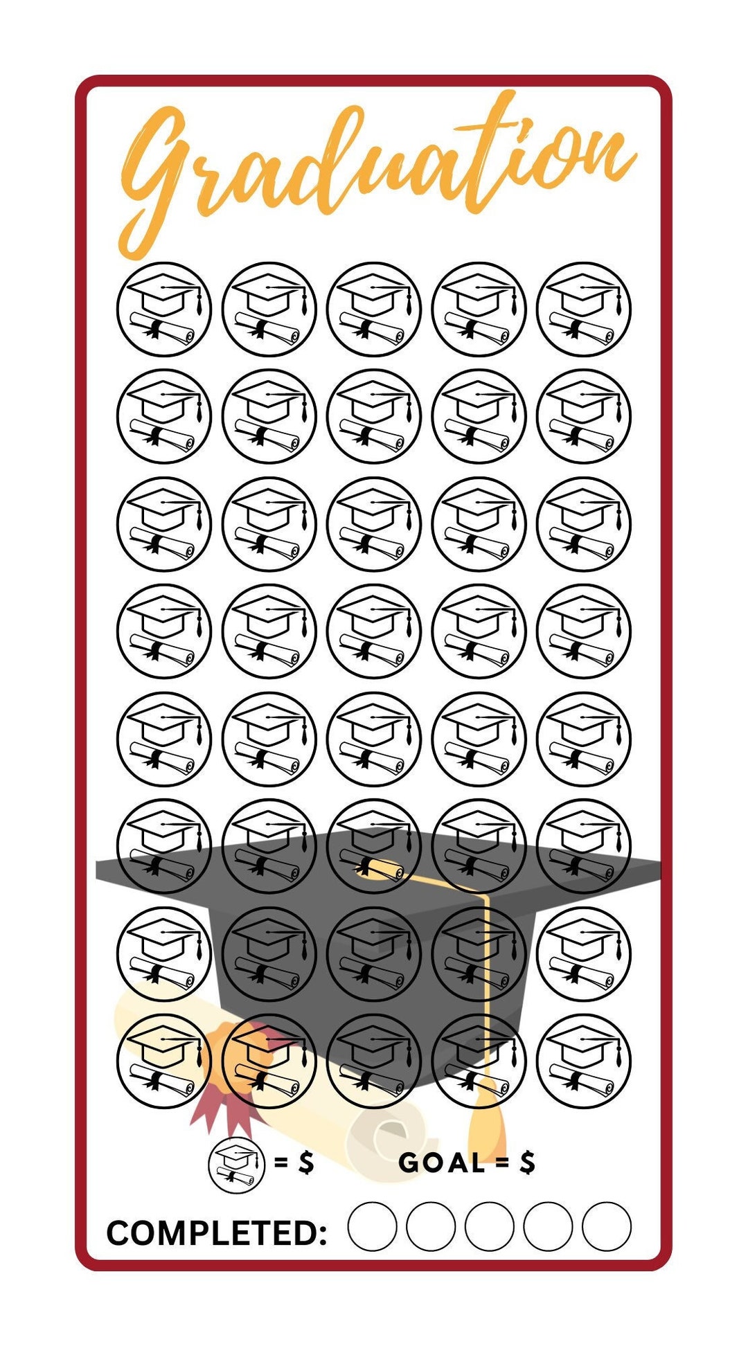 A6 Graduation Savings Challenge - Etsy