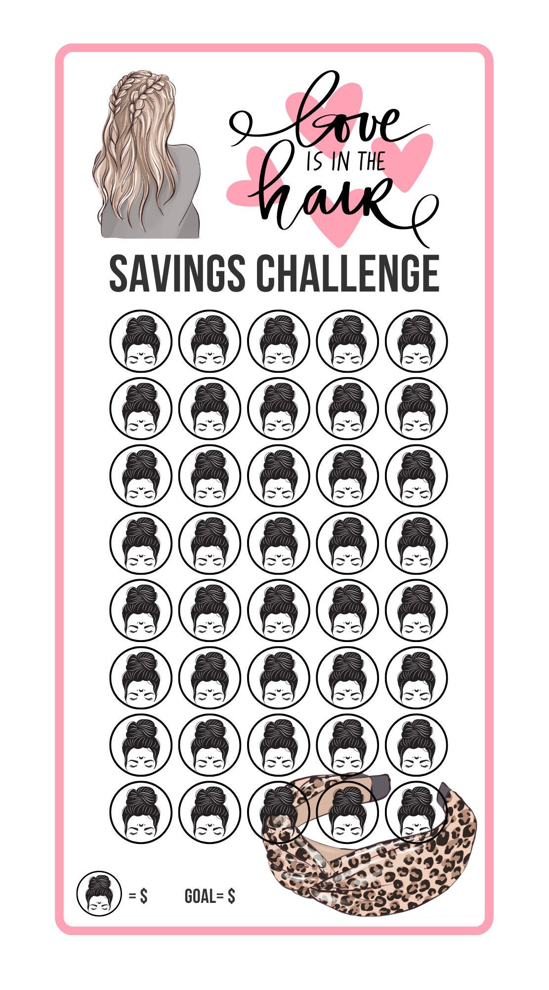 A6 Hair Savings Challenge - Etsy