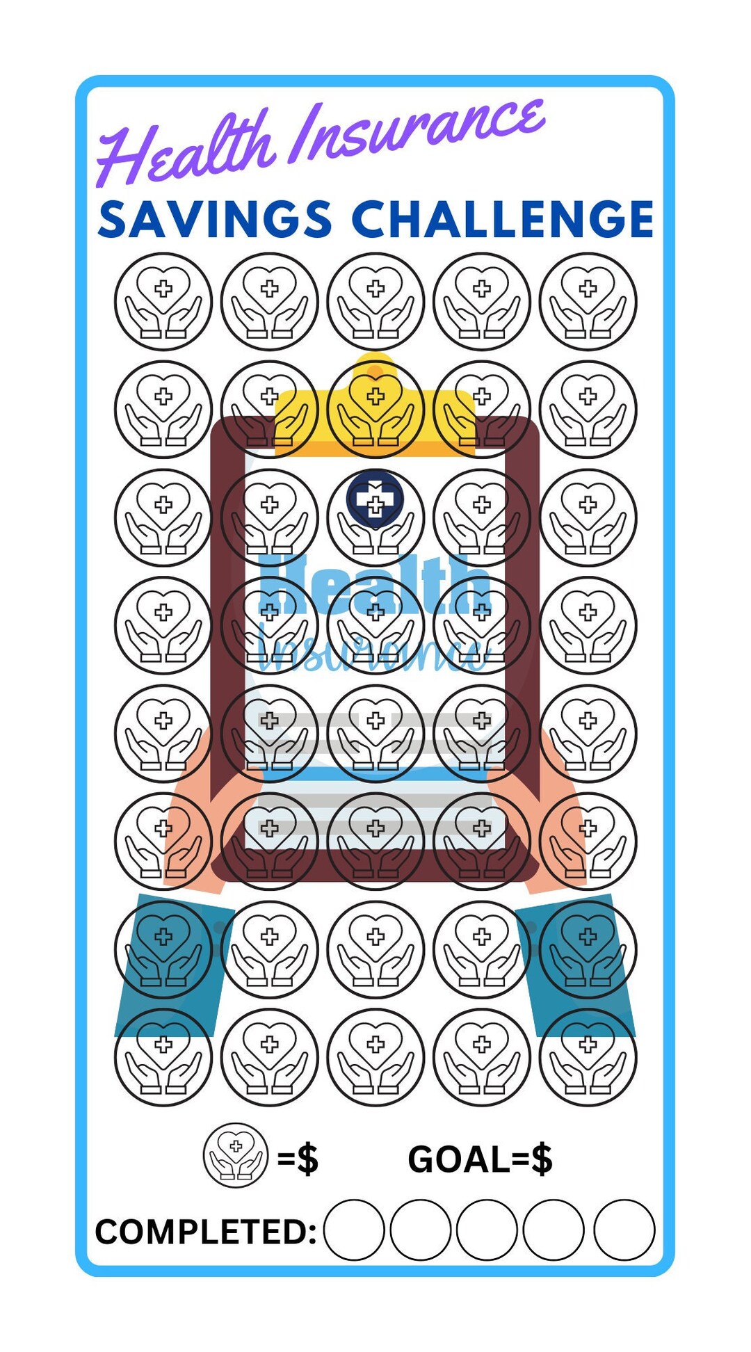 A6 Health Insurance Savings Challenge - Etsy