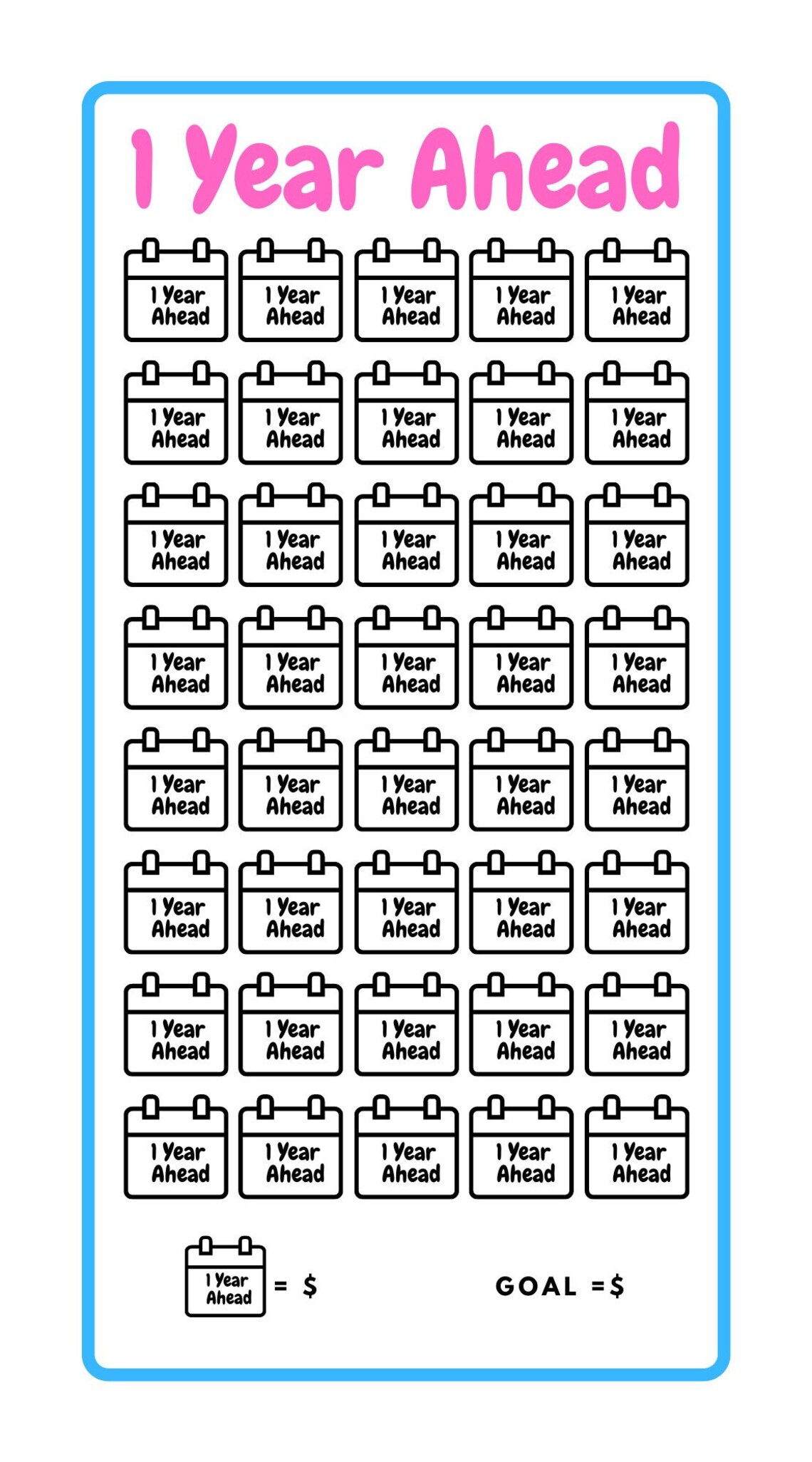 1 Year Ahead Savings Tracker - Etsy