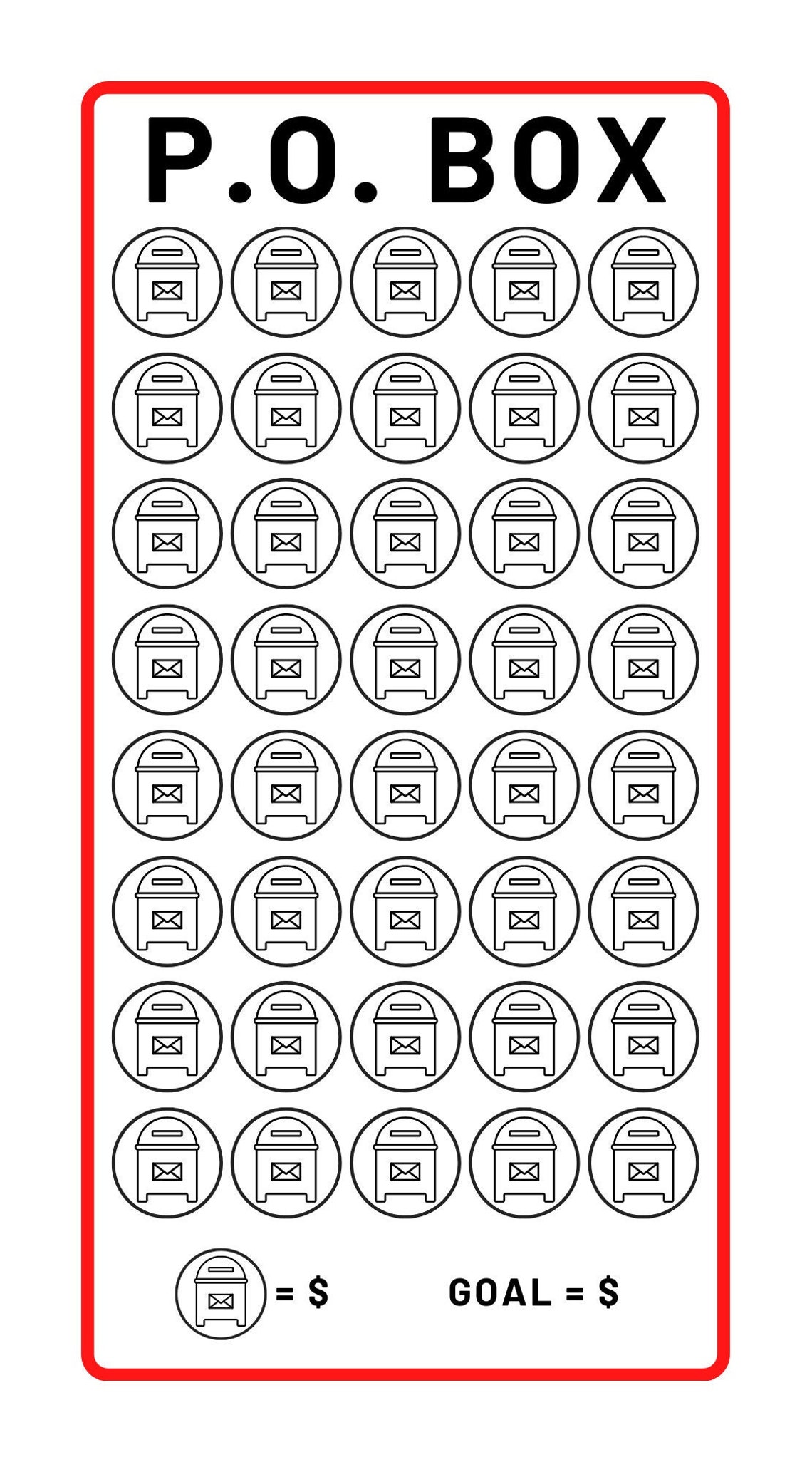 PO Box Savings Challenge or Tracker - Etsy