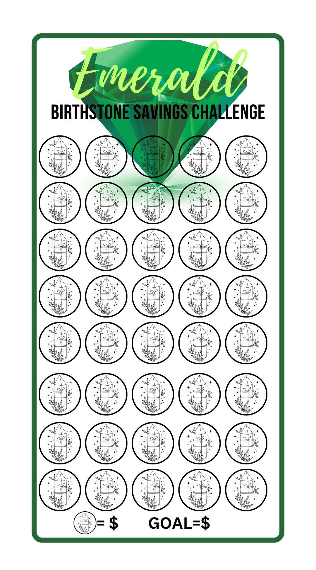 May Emerald Birthstone Savings Challenge - Etsy