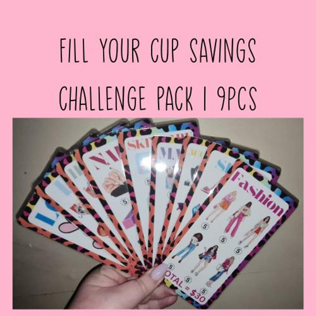 Fill Your Cup Savings Challenge Pack 9PCS | Low Income Savings ...