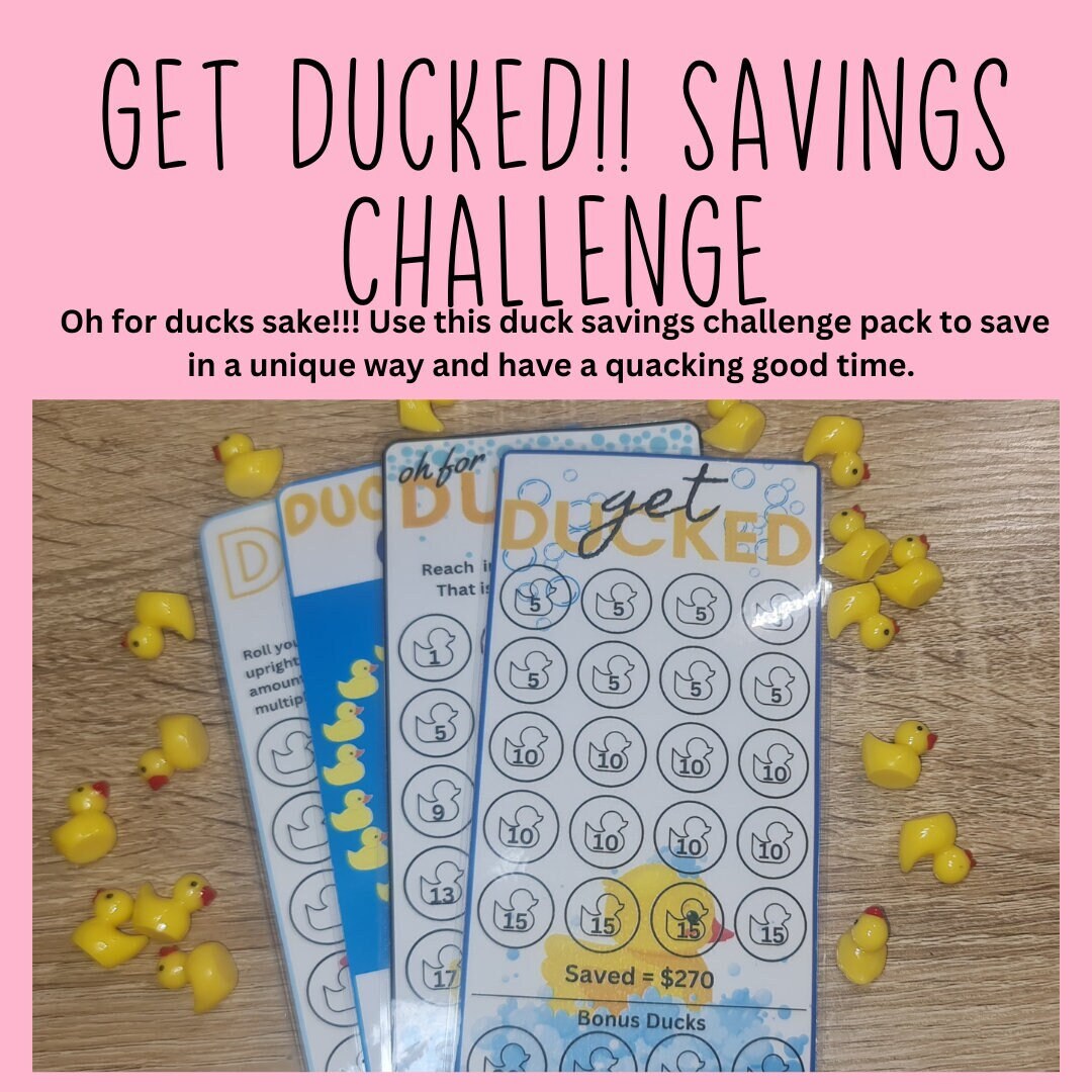 Get Ducked Savings Challenge Sinking Funds Budgeting Cash Stuffing Mini ...