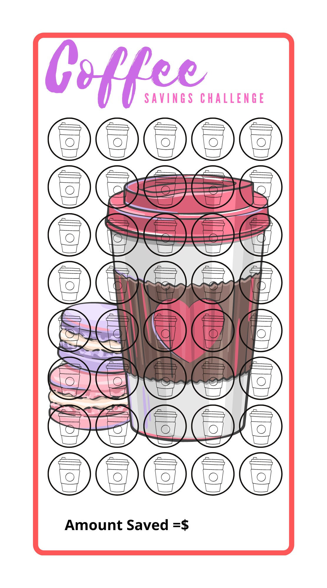 Coffee Savings Challenge - Etsy