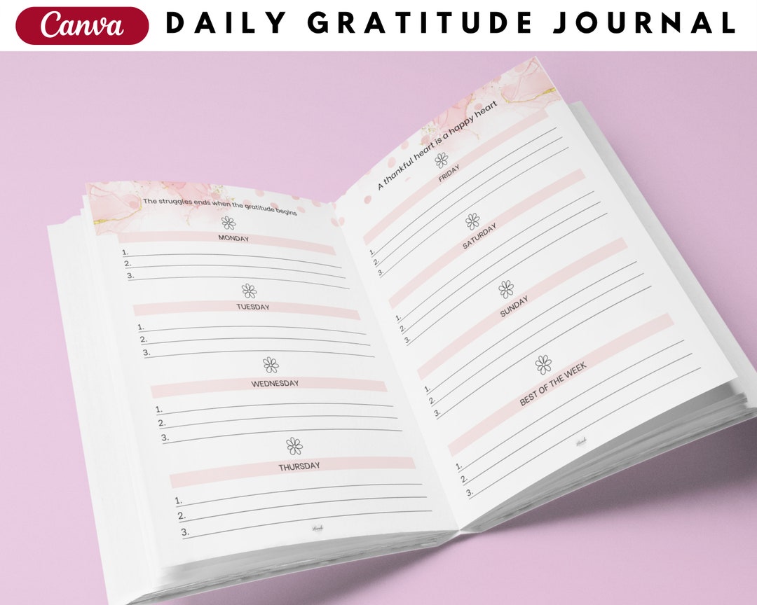 Daily Reflection Gratitude Journal Self Care Planner - Etsy