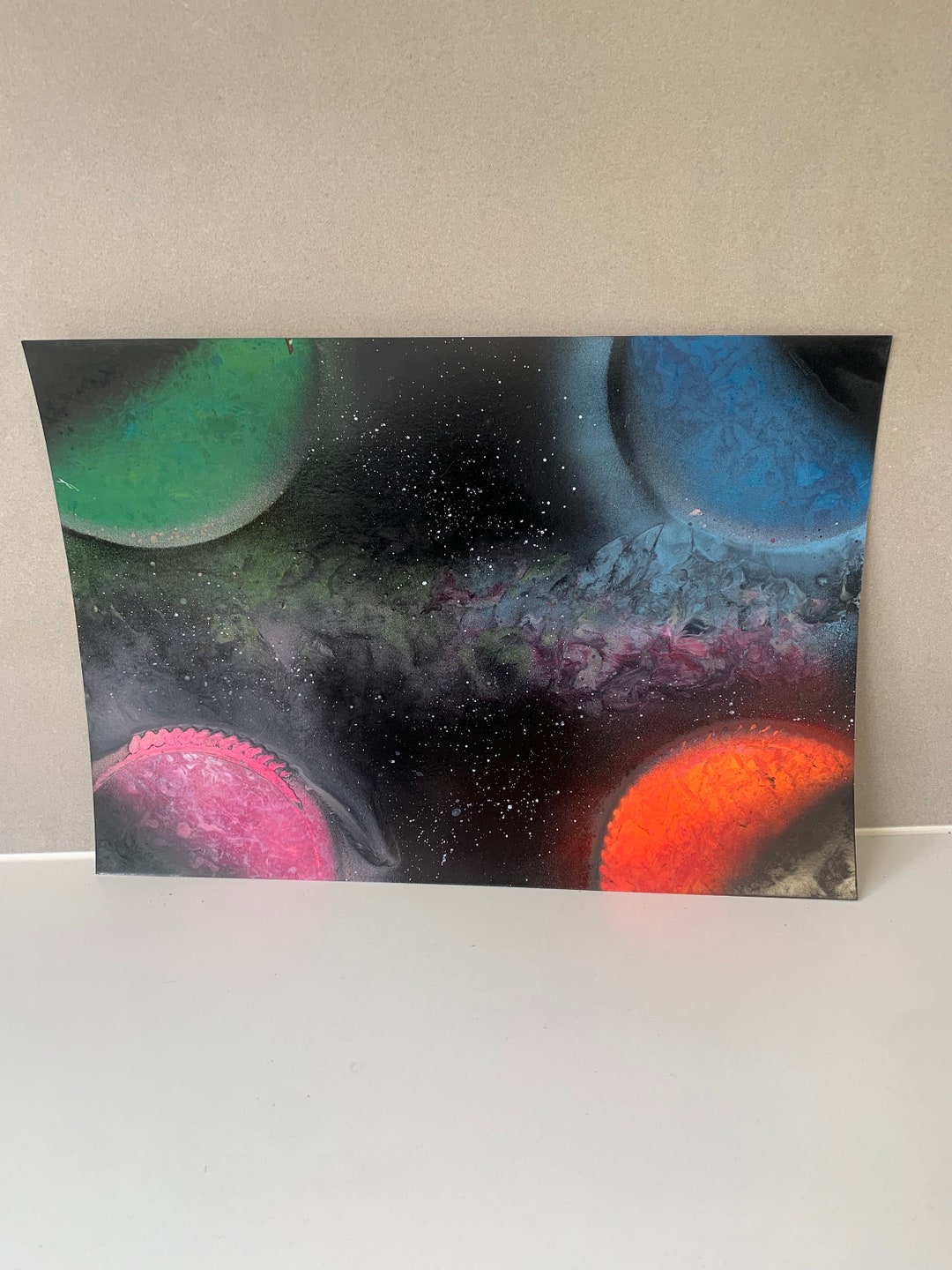 Planets Galaxy Spray Paint Art - Etsy