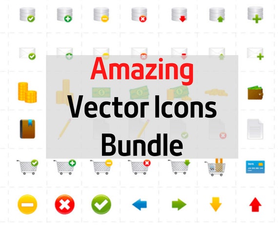 Amazing Vector Icons Bundle | Etsy
