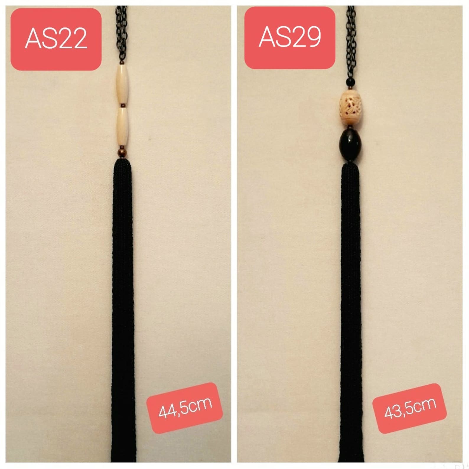 Bone N Black Tassel Mix With Bone Beads and Black Seed Bead Tassels ...