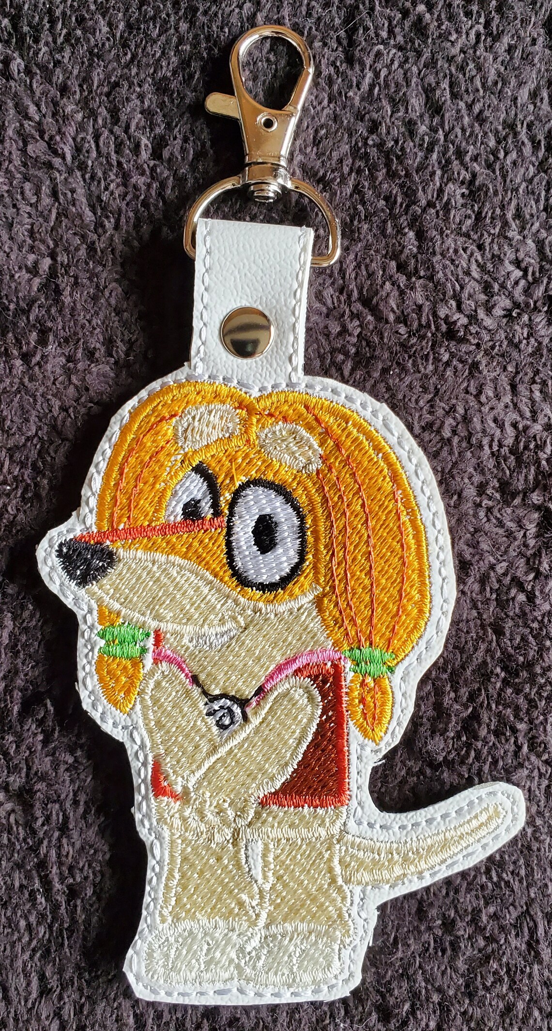 Inspired by Cartoon Blue Dog and Friends Fully Embroidered Key Fobs. - Etsy
