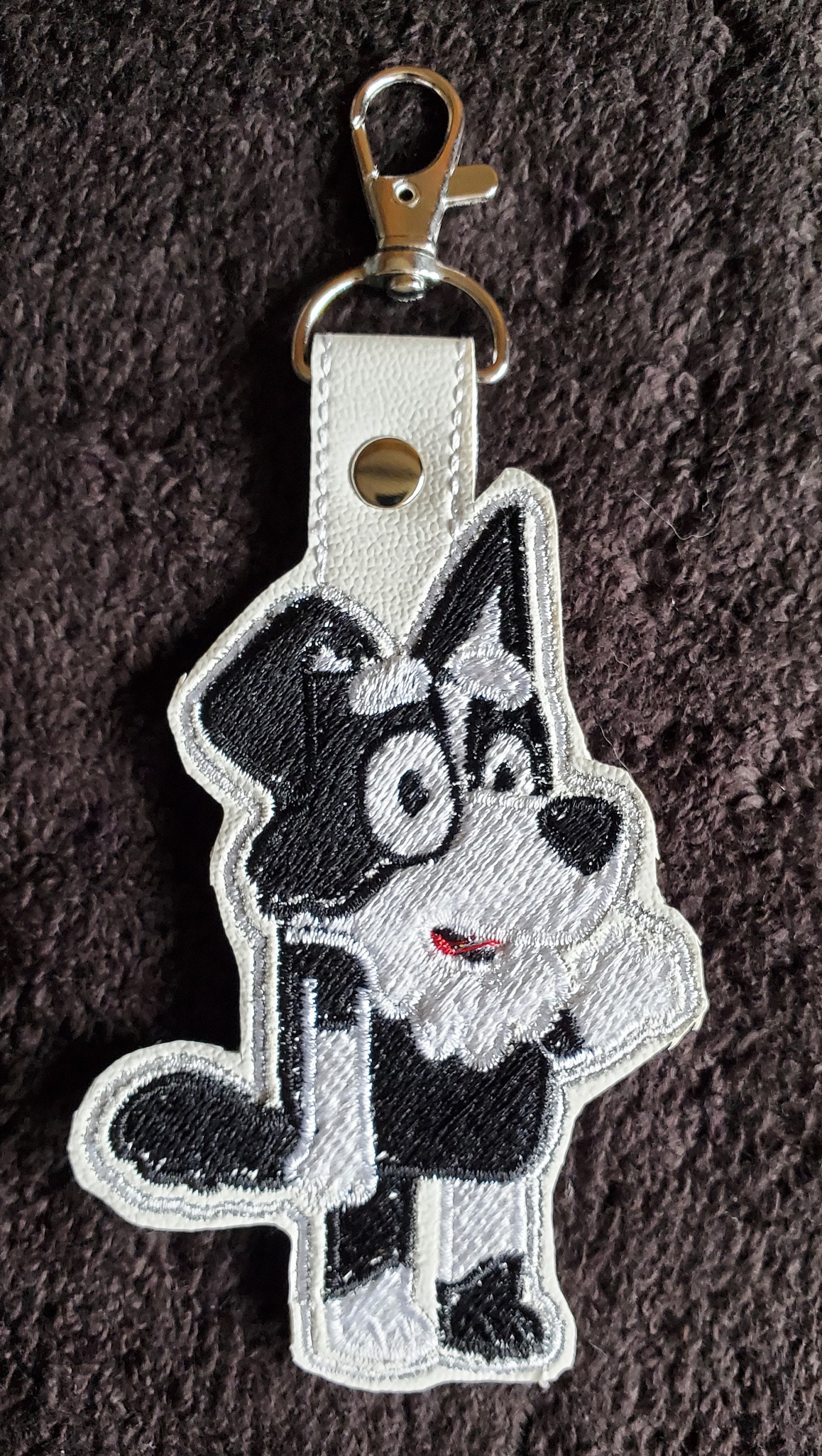 Inspired by Cartoon Blue Dog and Friends Fully Embroidered Key Fobs - Etsy