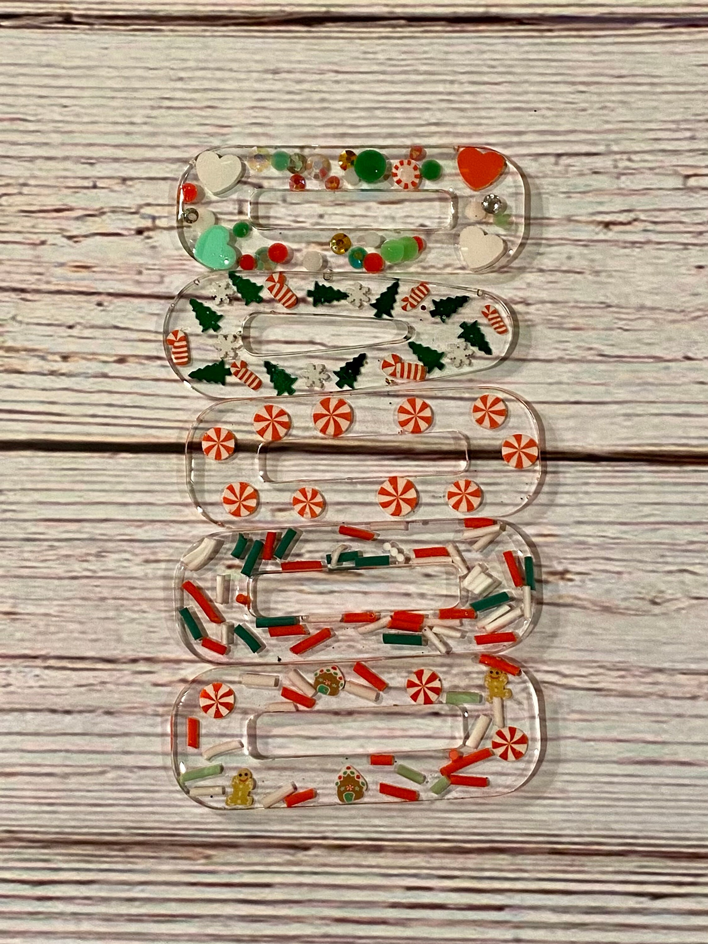 Christmas Resin Hair Clip, Christmas Glitter Barrette, Glitter Hairpin ...