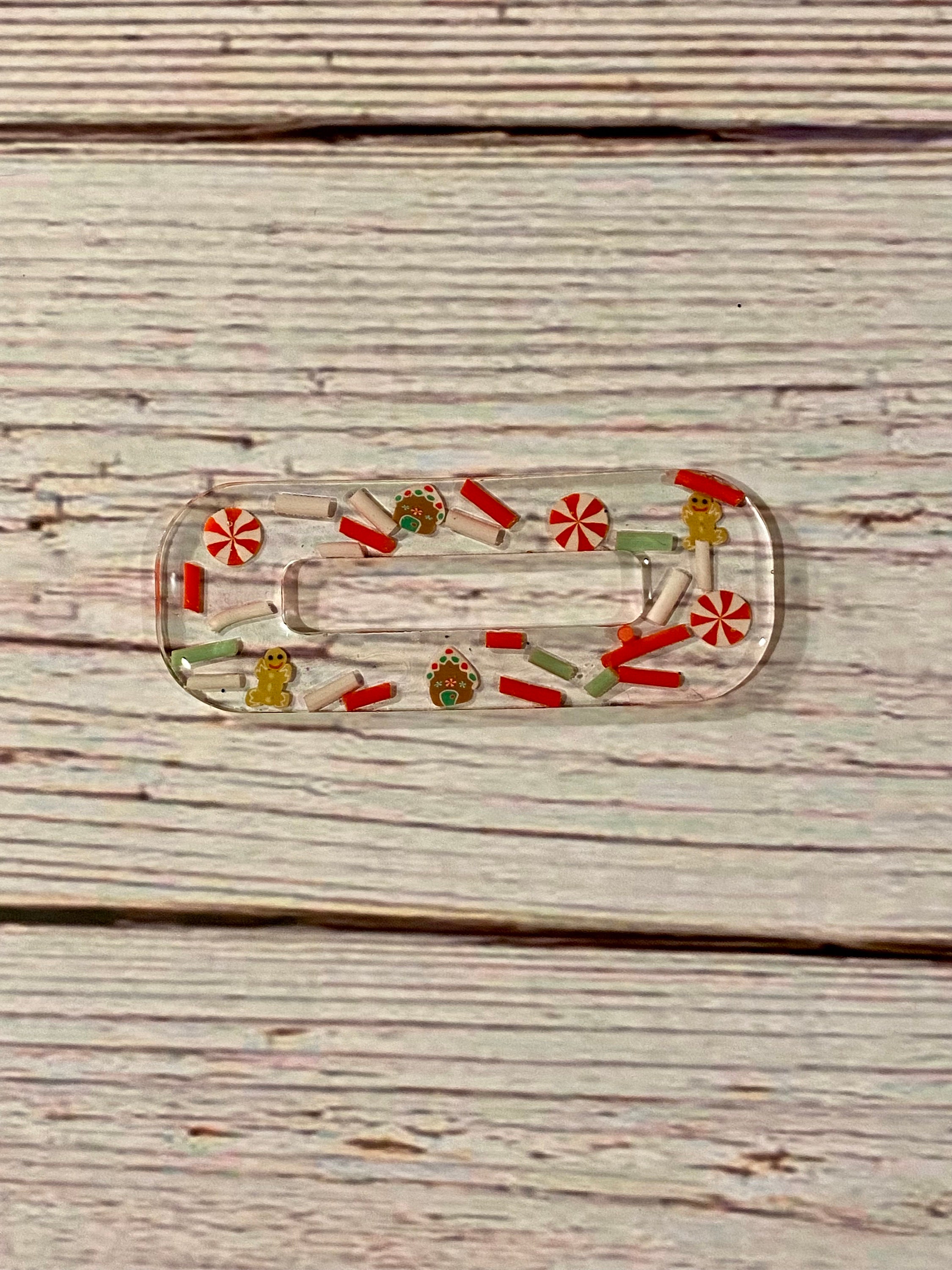 Christmas Resin Hair Clip, Christmas Glitter Barrette, Glitter Hairpin ...