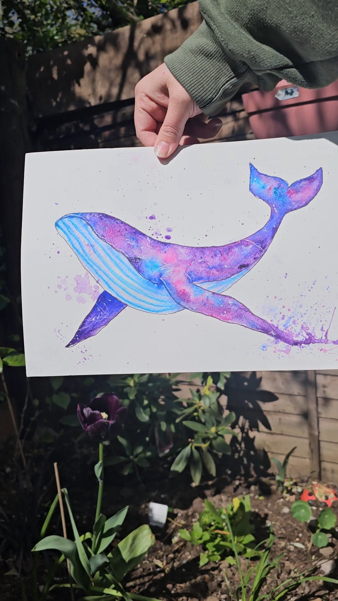Original Watercolour Whale Painting | Home Decor | Galaxy Whale ...