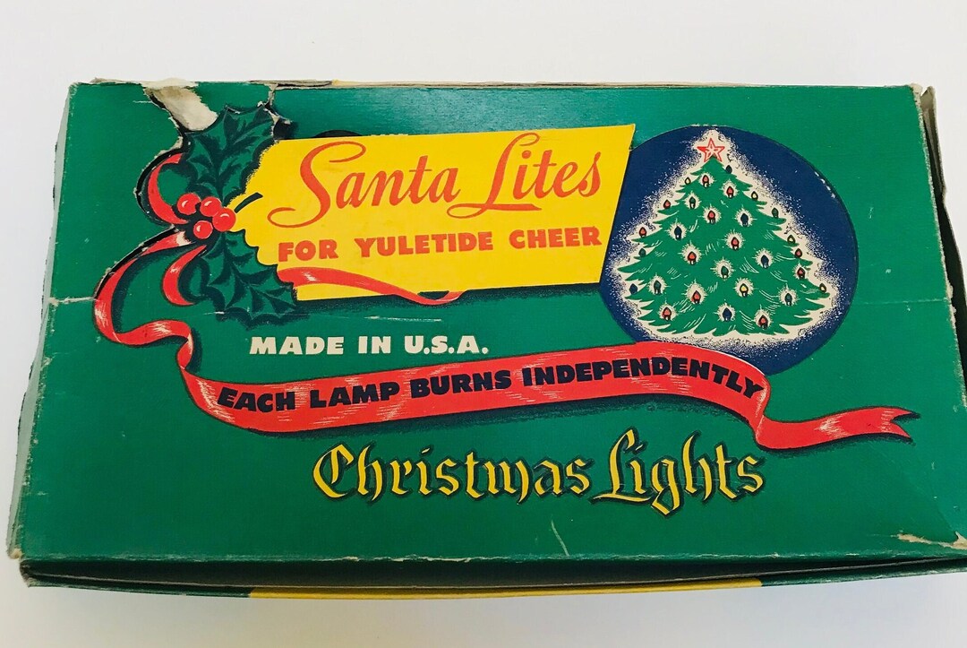 Vintage 1950s Santa Lites Seven Christmas Christmas Tree Lights by Good ...