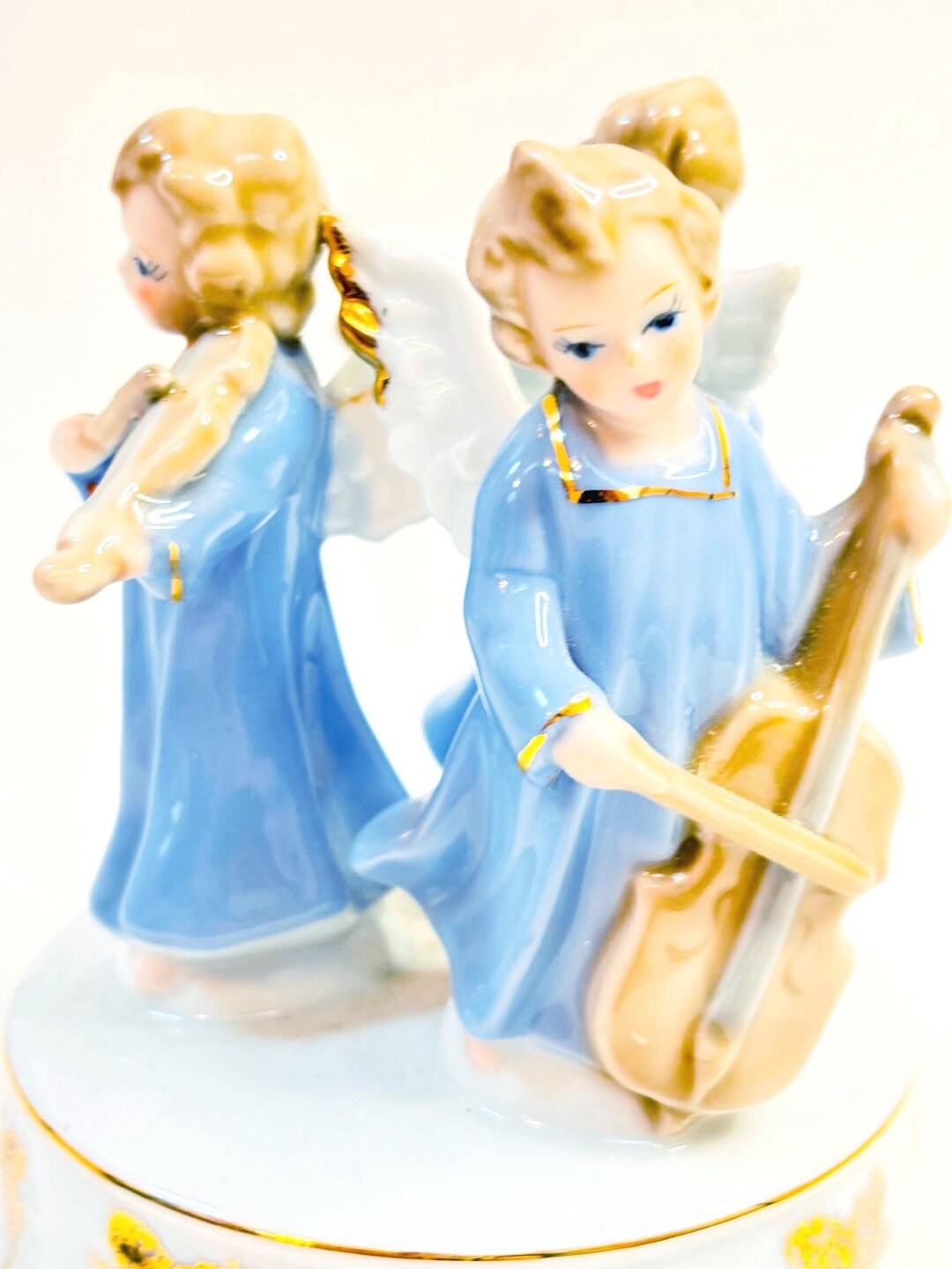 3 Vintage 1970s Blue and White Angels Music Box From Sears and Roebuck ...