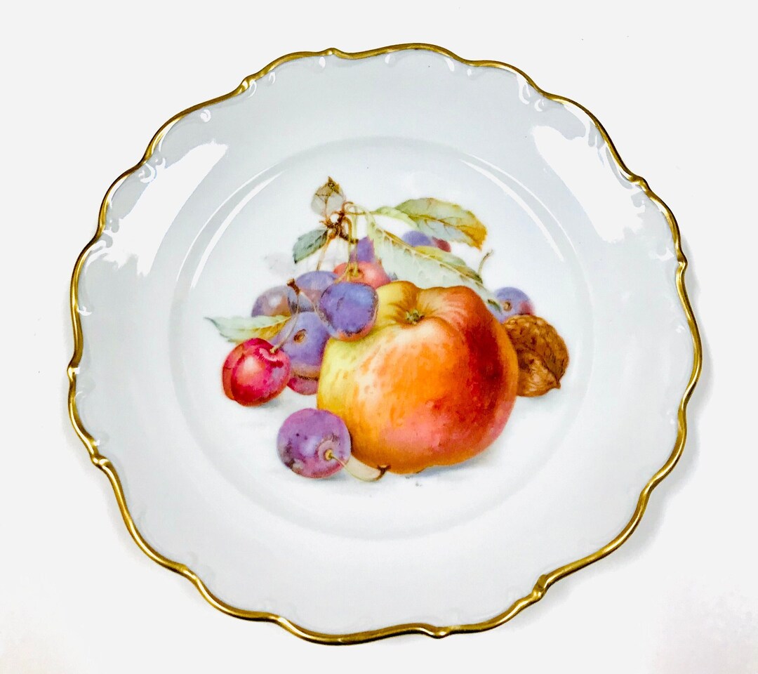 Vintage Porcelain Schumann Plate Decorated With Apple and Fruit From ...
