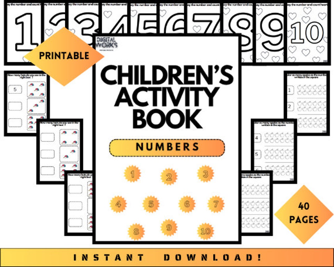 Preschool Number Toddler Learning Worksheets Instant Download ...